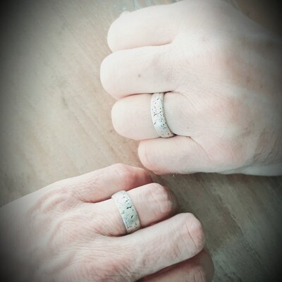 7mm Textured Silver Ring, Matt Ring, Sand Cast Ring. - Etsy UK