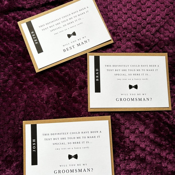 Will You Be My Groomsman Proposal Card Wedding Party Proposal Cards ...