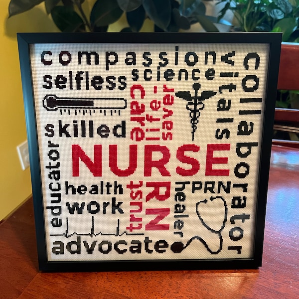 Nurse Appreciation Subway Art Cross Stitch - Printable and Pattern ...