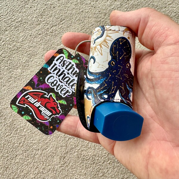 Sun and Moon Asthma Inhaler Holder Cover Keyring, Fits Pump, Gothic ...