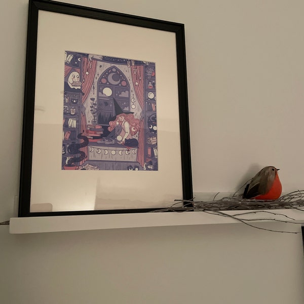 Astronomy Witch Art Print | Poster, Digital Illustration, Artwork ...