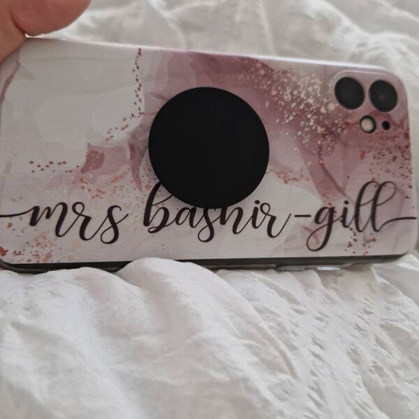 Personalised Phone Case With Custom Swirl Heart Name Hard Plastic for ...
