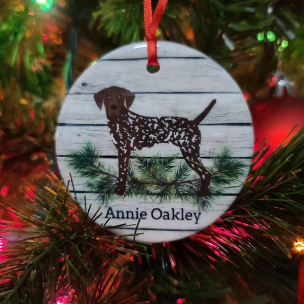 German Shorthaired Pointer Ornament, Personalized GSP Dog Memorial Gift ...