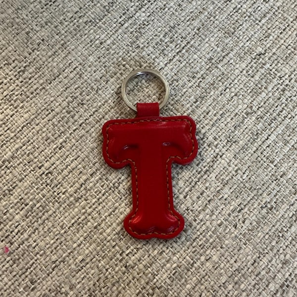 Leather Initial Charm Keychain Accessories - Handcrafted Personalized ...