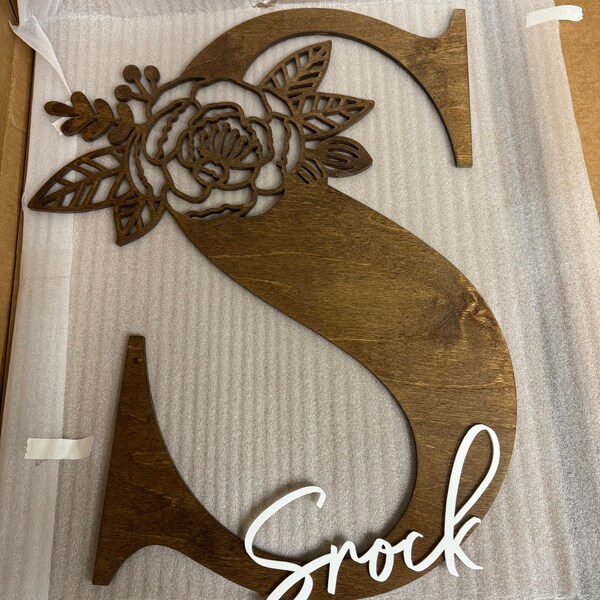 Wedding Guest Book Alternative, Large Wood Letter, Large Wood Initial ...