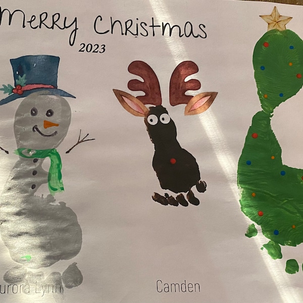Printable Christmas Footprint Art Christmas Garland Footprint Art ...