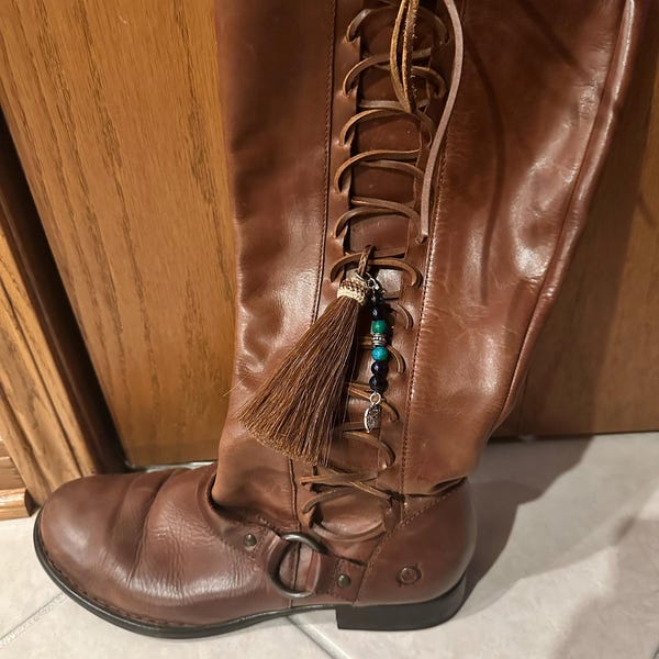 Boot Bling, Concho and Beads Boot Topper With Charm, Western, Handmade ...