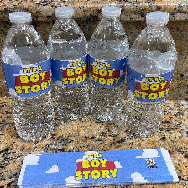 Boy Story Water Bottle Label - Toy Story Baby Shower Water Wrapper ...