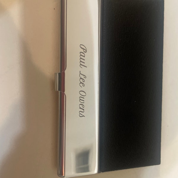 Personalized Business Card Holder in Text Handwritten Logo Laser ...