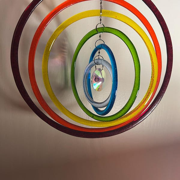 Koi Fused Glass Rectangular Platter 12x6 Inch True Blue With Rainbow ...