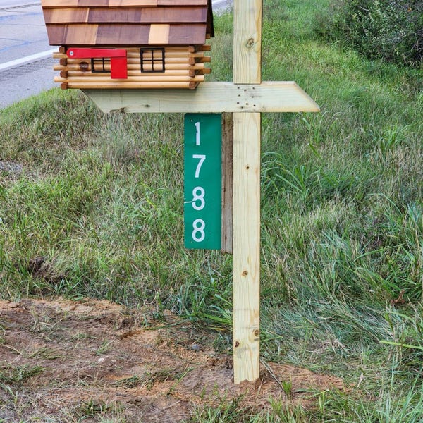 Cedar Mailbox | Cedar Log Cabin Mailbox | Amish Handcrafted Mailbox - Etsy