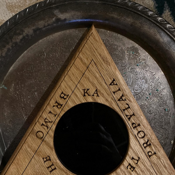 Hekate Triangle - Engraved Hardwood With Glass Scrying Mirror - Etsy