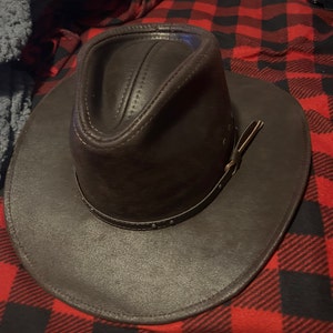 BUCKAROO Genuine Leather Western Cowboy Hat Outback Rodeo Old West ...