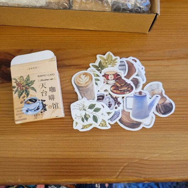 45 Pcs Coffee Sticker Pack, Coffee Bean Sticker, Retro Vintage Coffee ...