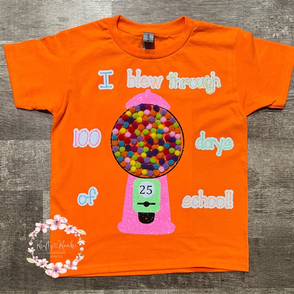 Gumball Machine SVG, Add Poms Poms for a DIY 100 Days of School Shirt ...
