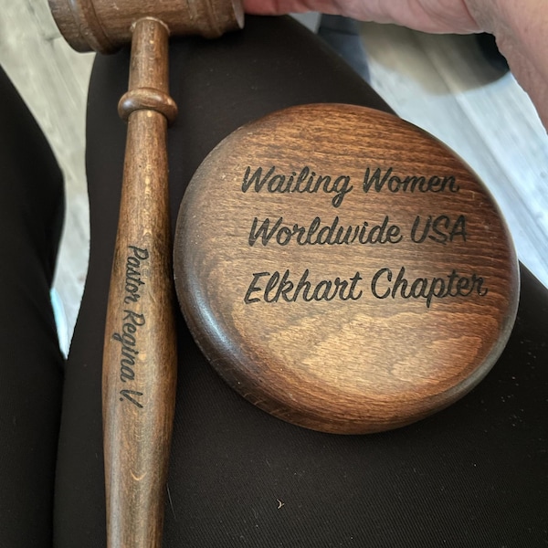 Personalized Judge's Gavel and Sound Block, Custom Engraved Handwriting ...
