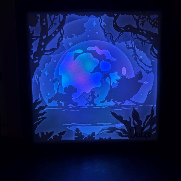 Lion and Friends Shadow Box Files Template, Lion King Paper Cut ...