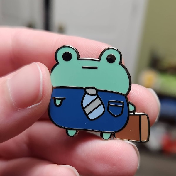 Cute Bizness Frog Enamel Pin, Cartoon Animal Lapel Pin, Hard Enamel Tie ...
