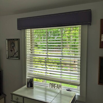 Greek Key Valance Cornice Board Pelmet Box Window Treatment in Black ...