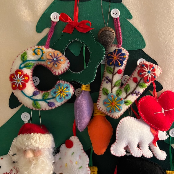 White Letter - Embroidered Wool Ornament Alphabet Initials Abcs ...