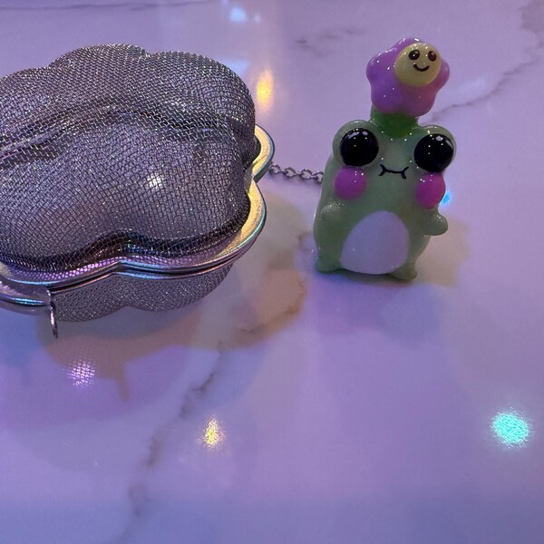 Handmade Clay Frog Perpetual Calendar: Whimsical Flower Desk Decor ...