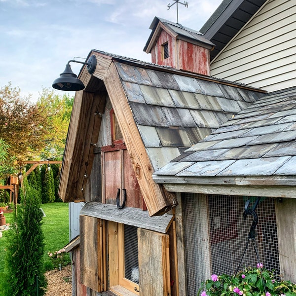 The Lazy Scroll Hen Chicken Roof Mounted Weathervane Black Wrought Iron ...