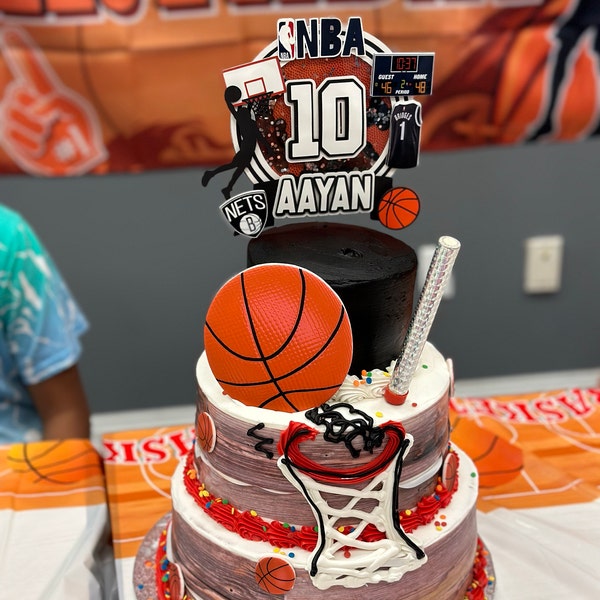 Basketball Shaker Cake Topper, Basketball Birthday Party, Sports Cake ...