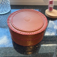 Round Jewelry Box Leather Pattern: Leather Jewelry Box Trinket Box ...