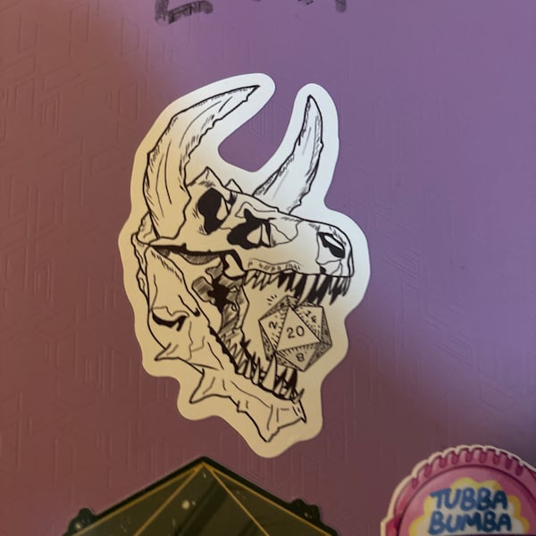 DND Sticker, DRAGON Sticker, Dragon D20 Sticker, Undead Dragon ...