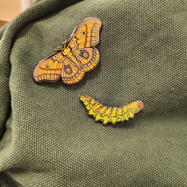Polyphemus Moth Pin Set - Etsy