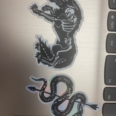 Holographic Skeleton Shark Sticker, Shark Sticker, Skeleton Sticker ...