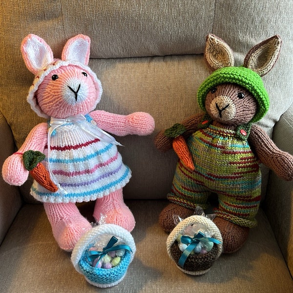 Elderberry Bunny PDF Knitting Pattern Download - Knitted Flat - Written ...