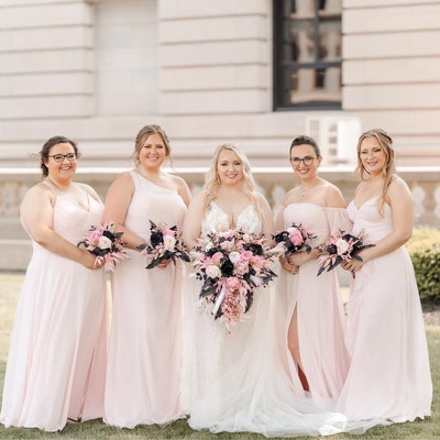 Black Ivory Rose Gold Arch Flowers, Gothic Wedding Flower Arch, Wedding ...