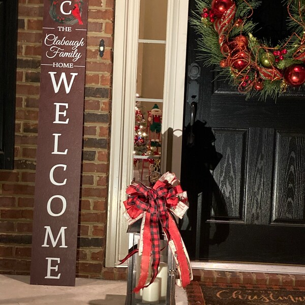 Christmas Welcome Sign, Farmhouse Welcome Sign, Front Porch Sign ...