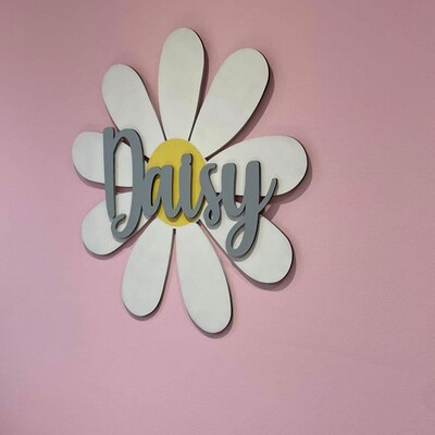 Wooden Daisy Flower With Name Personalised Painted Daisy With Name ...