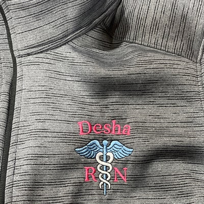 Personalized Ladies Nurse/doctor Embroidered Full Zip Jacket, LPN, CNA ...