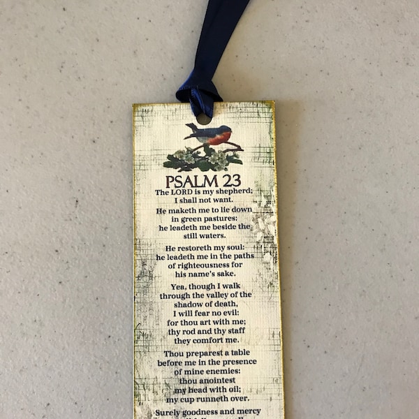 Psalm 23 Bookmark, Christian Handmade Bookmark, the Lord is My Shepherd ...