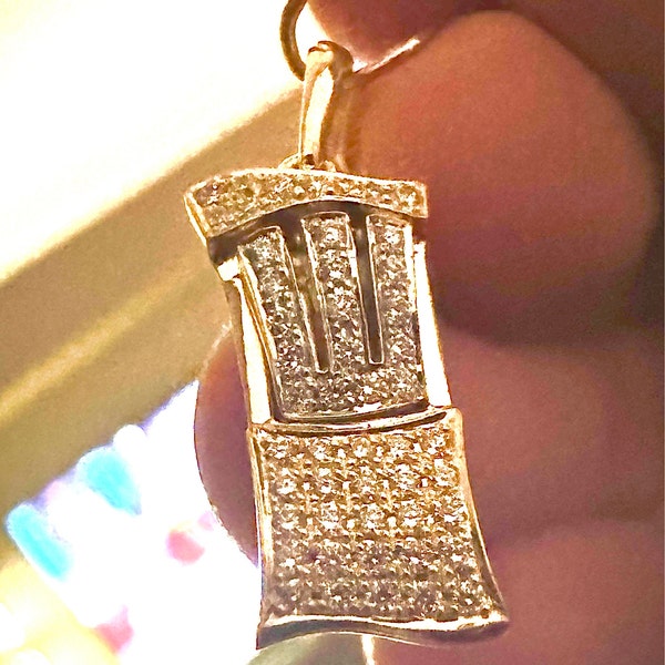 Tiny Jerusalem Cross Necklace in 18k Yellow Gold With Diamond | Size C ...