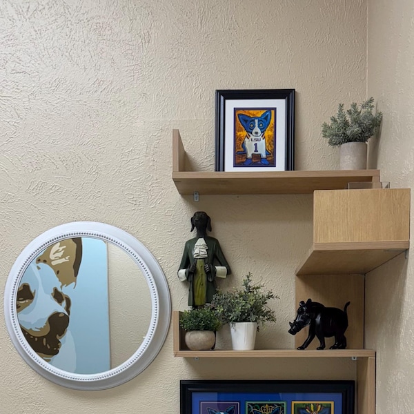 Blue Dog George Rodrigue Framed and Matted Postcard " She Lived Across ...