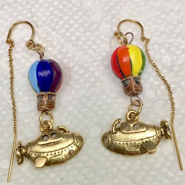 Gold Submarine Necklace - Antique Gold Pewter Submarine Charm on a ...