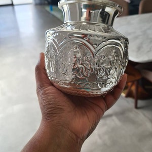 WHITE LOTUS Handcrafted Silver Plated 4 Cup Panchwala Haldi | Etsy