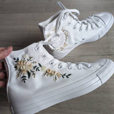 Custom Converse Chuck Taylor Embroidered Flower Logo - Etsy