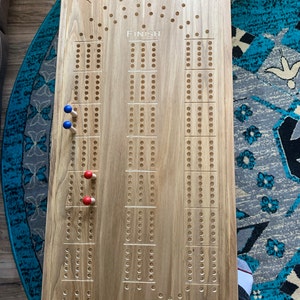 Cribbage Board Coffee Table With Wooden Pegs & Storage Compartment ...