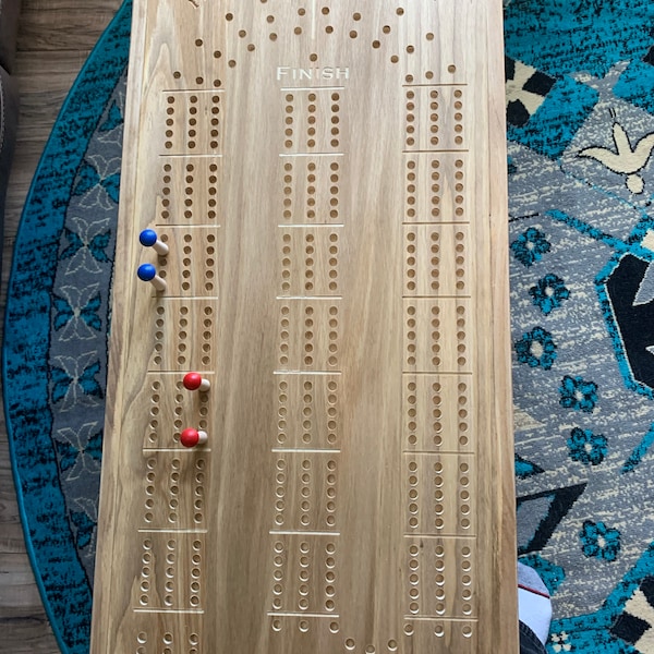 Cribbage Board Coffee Table With Wooden Pegs & Storage Compartment ...