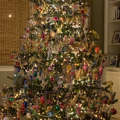 ONE Authentic Real LEAD Silver Christmas Tree TINSEL Antique Vintage 18 ...