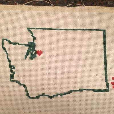 WASHINGTON Map Cross Stitch Pattern Washington Ornament - Etsy