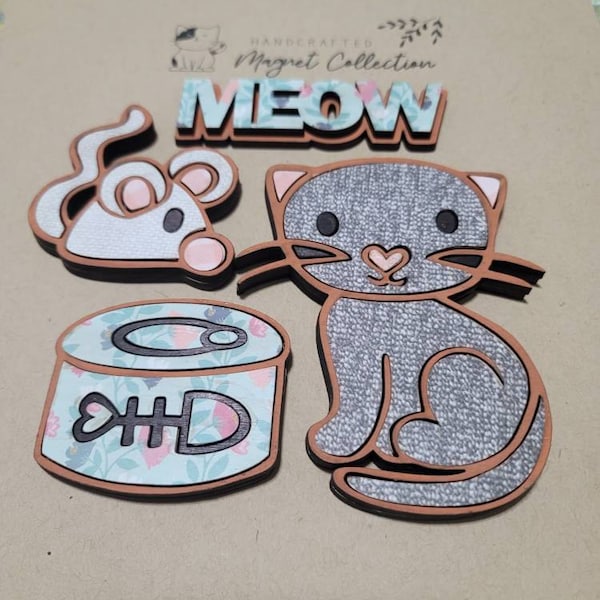 Instant Digital Download - Cute Cat Magnet Collection SVG File, Laser ...