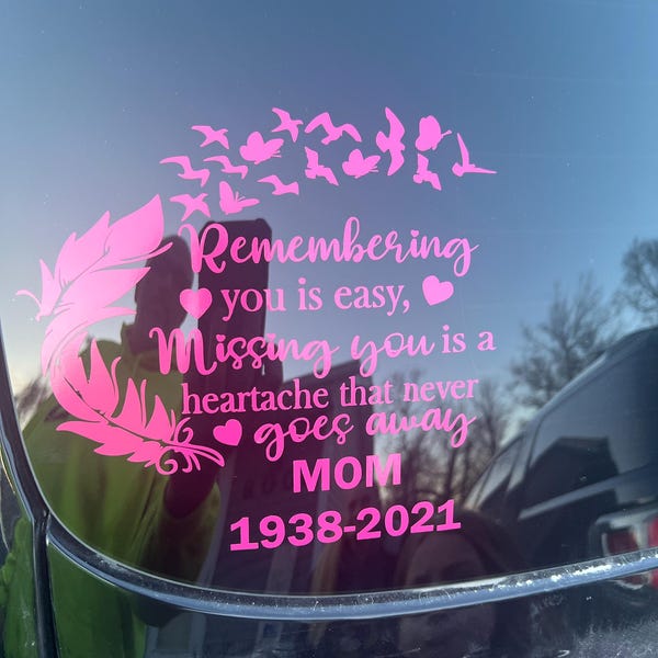 In Memory of Car Window Decal, Memorial Window Sticker, Grief Gifts - Etsy