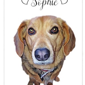 Custom Pet Portrait in Memory of Dog Pet Memorial Gift for Pet | Etsy