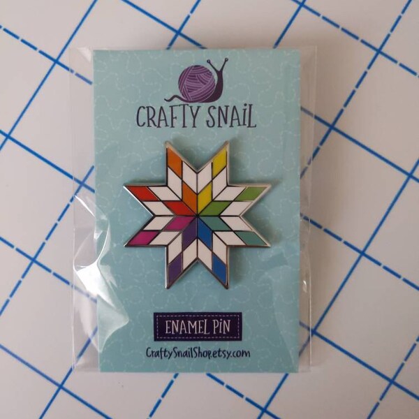 Pinwheel Star Quilt Block Pin | Hard Enamel | Lapel Pin - Etsy